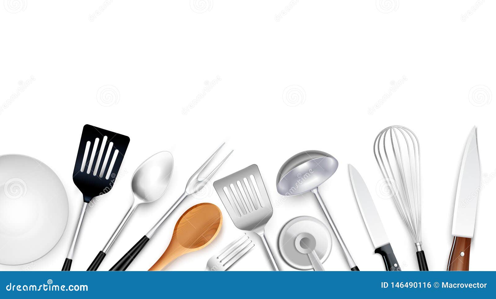 Realistic Cooking Tools Background Stock Vector - Illustration of ...