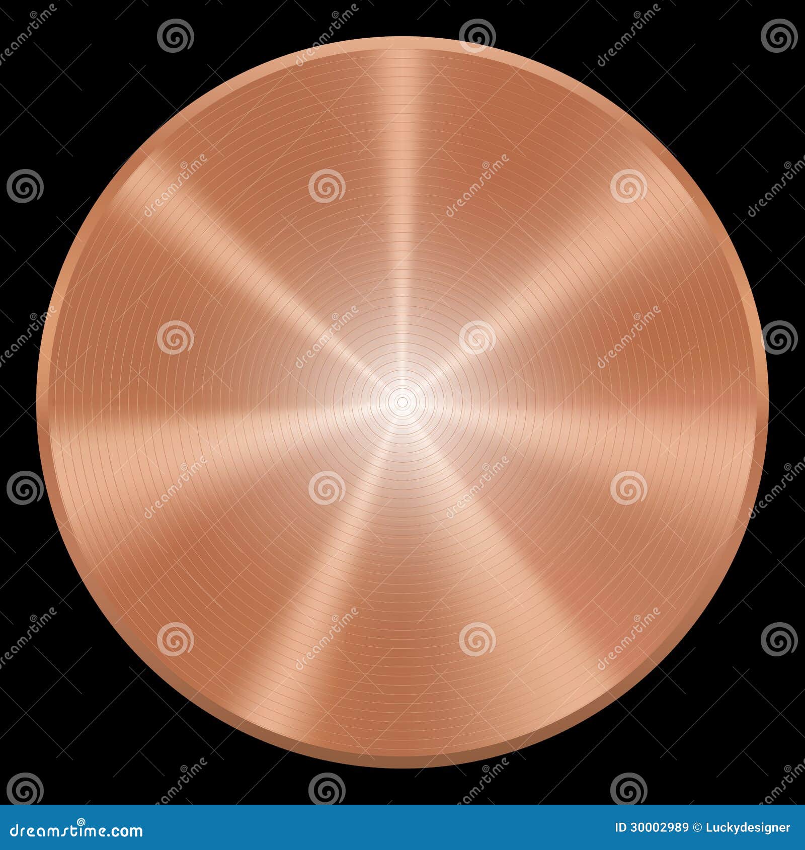 Realistic copper button. stock vector. Illustration of frying - 30002989