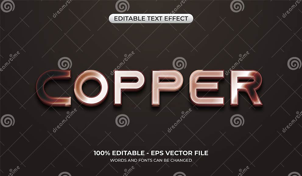 Realistic Copper Text Effect. Editable Metallic Bronze Text Effect ...