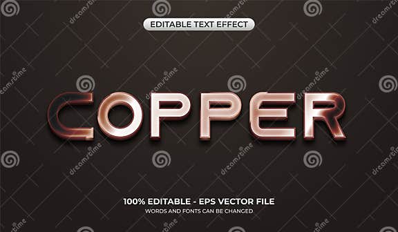Realistic Copper Text Effect. Editable Metallic Bronze Text Effect ...