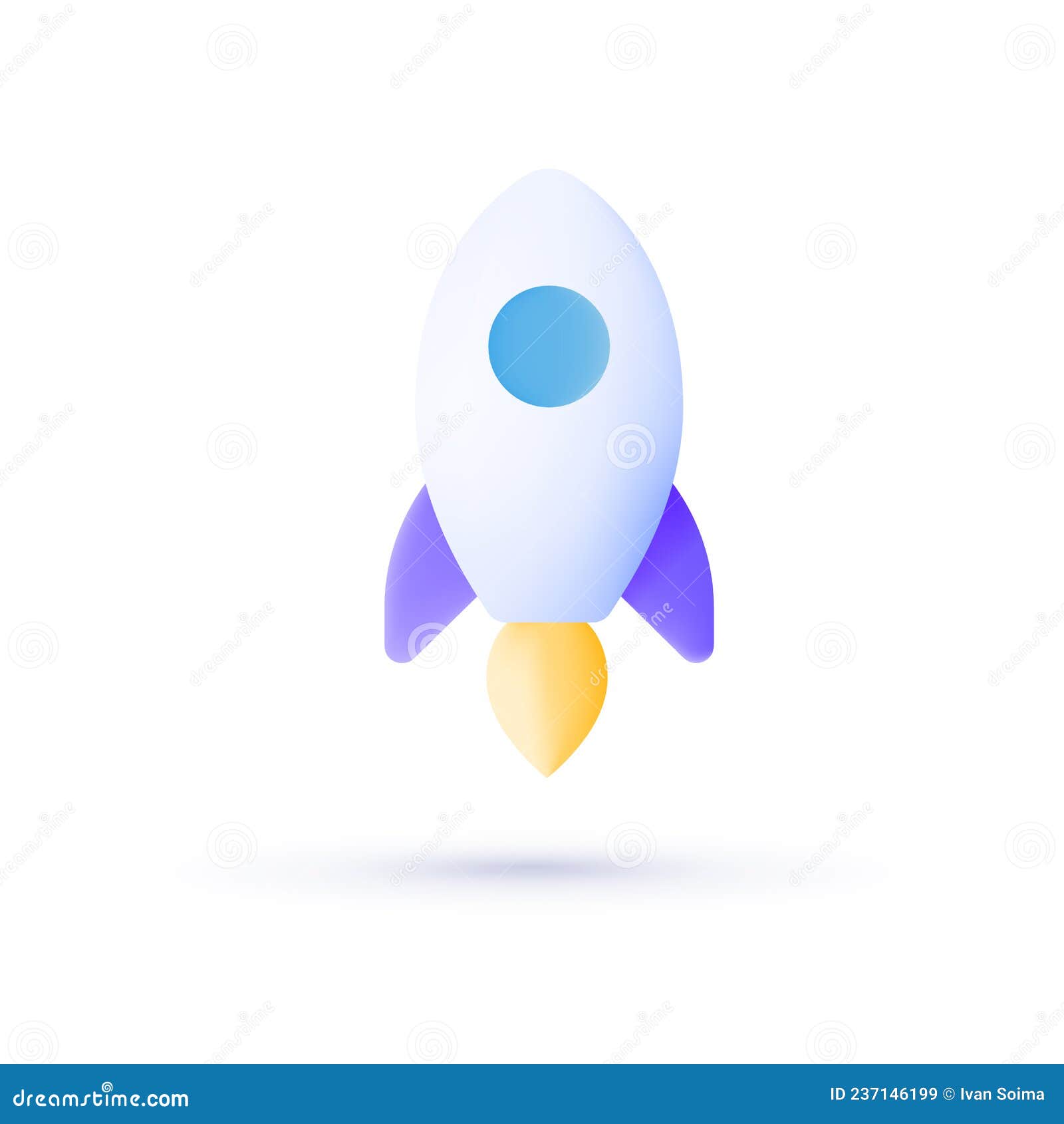 Realistic Cover Design. Innovation Technology. 3d Render. Rocket 3d ...