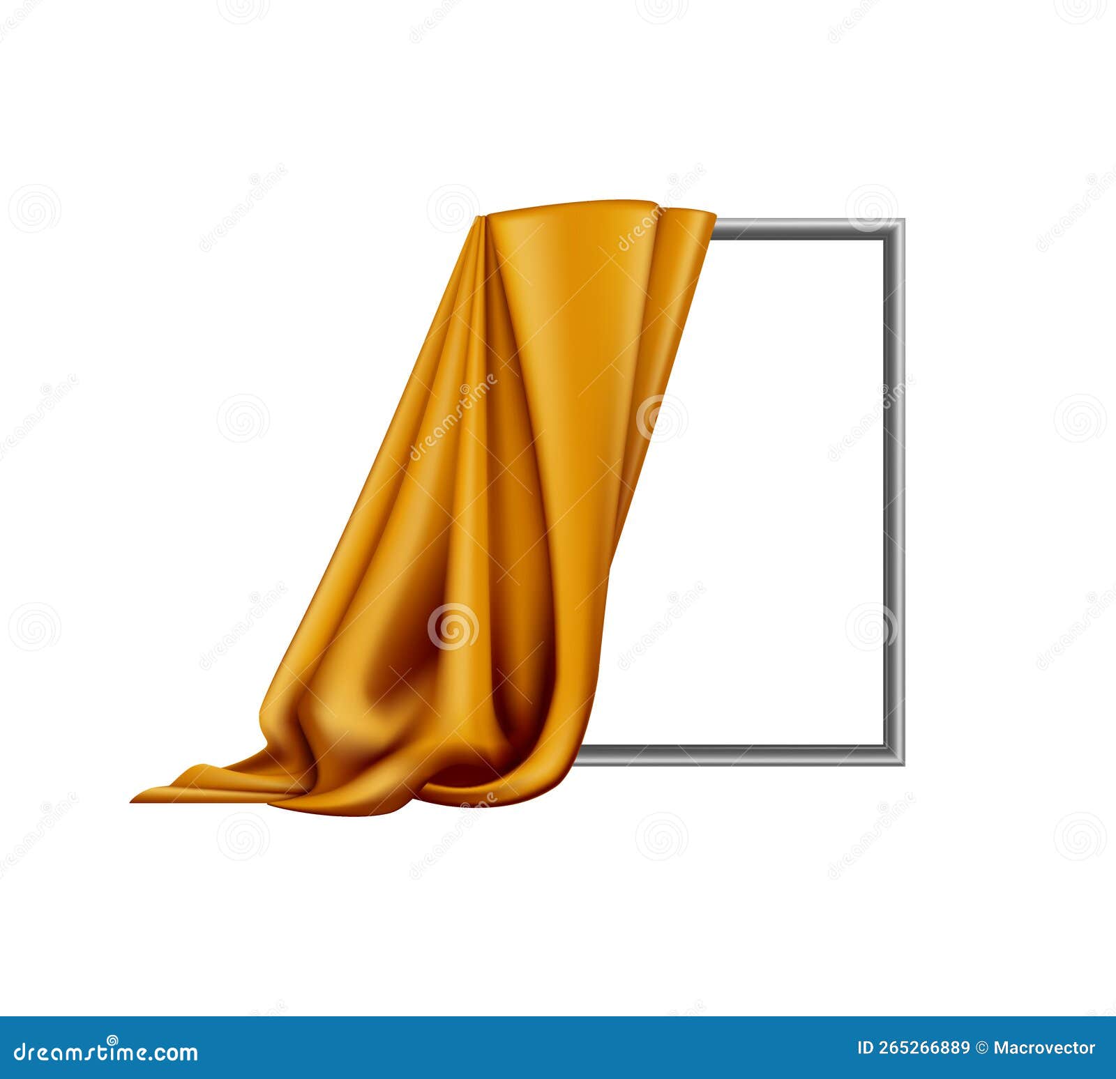 Realistic Box Covered With Red Silk Cloth. Isolated On White Background ...