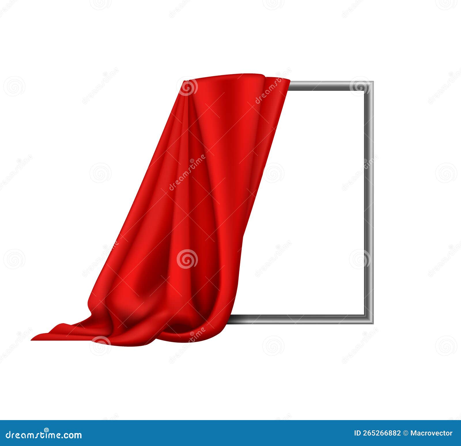 Realistic Box Covered With Red Silk Cloth. Isolated On White Background ...
