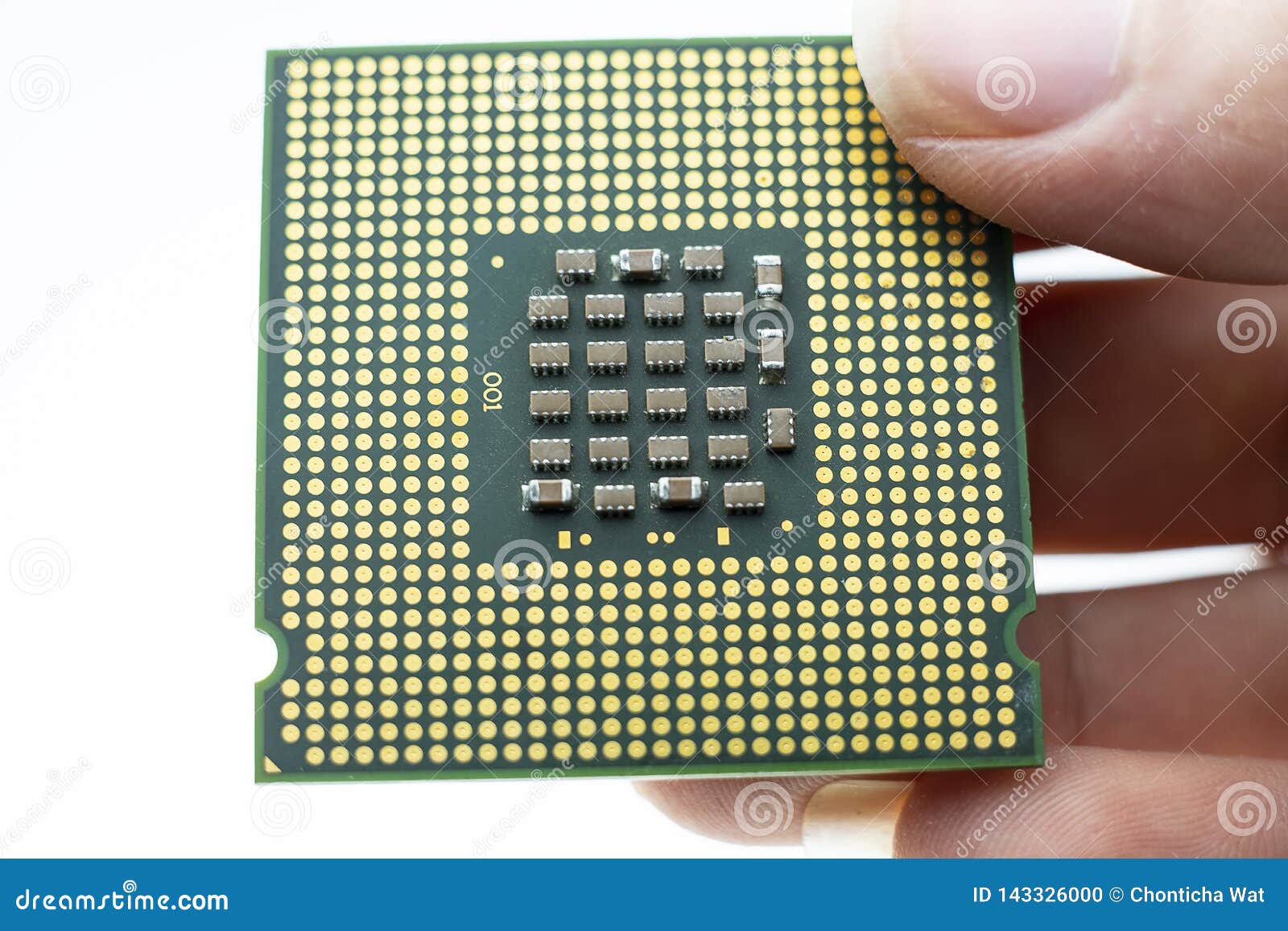 Realistic Cpu Back View Processor Chip Stock Photo - Image of hardware ...