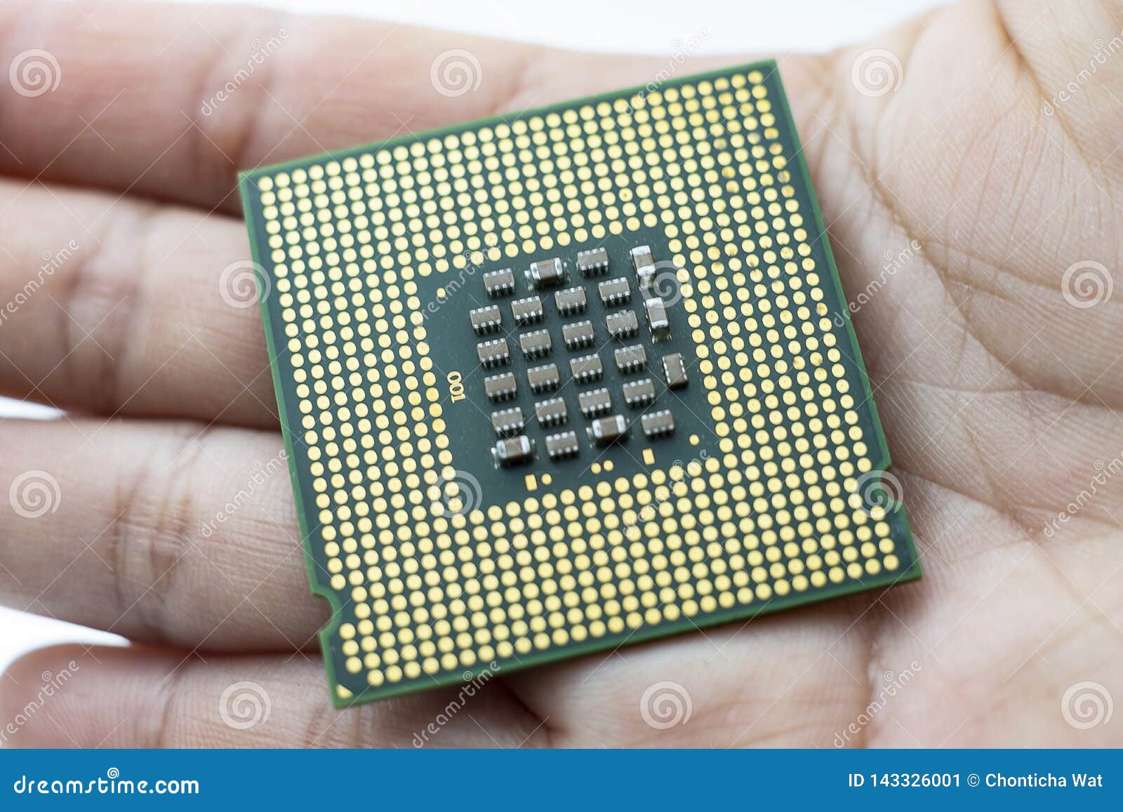 Realistic Cpu Back View Processor Chip Stock Image - Image of macro ...