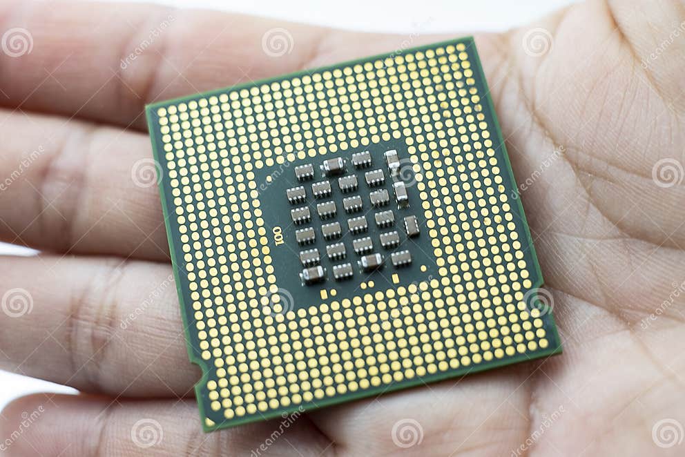 Realistic Cpu Back View Processor Chip Stock Image - Image of macro ...