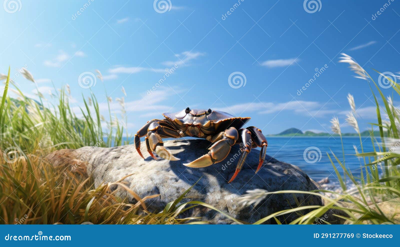 Realistic Crab Coloring Pages For Preschoolers With Coastal Scenery ...