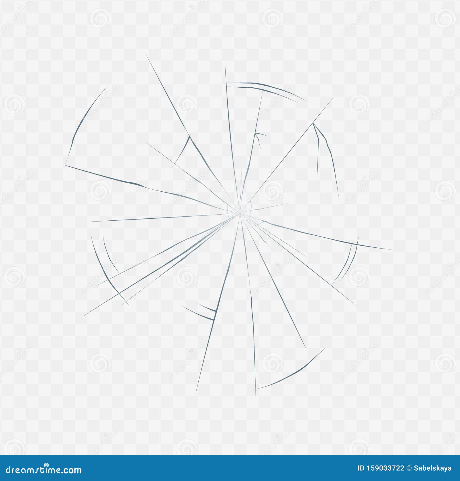 Realistic Cracked Glass Texture Isolated on White Transparent ...