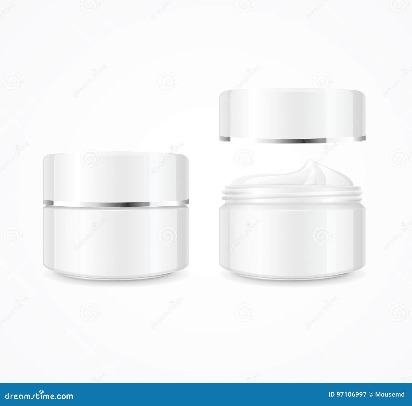 Realistic Cream Can Cosmetic Product Open and Close. Vector Stock ...