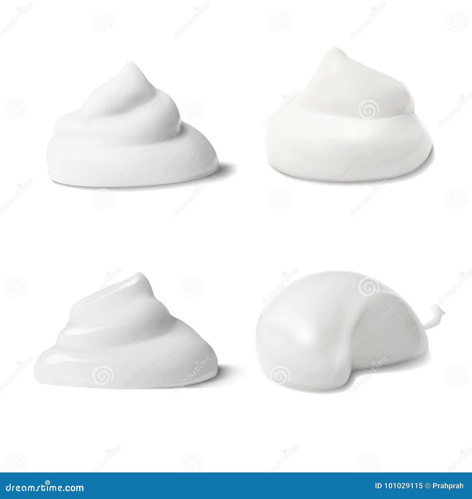 Realistic Cream Isolated on White Background Stock Vector ...