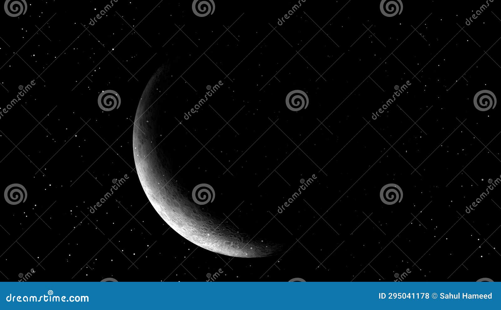 Realistic Crescent Moon Animation with Seamless Loop Stock Footage ...
