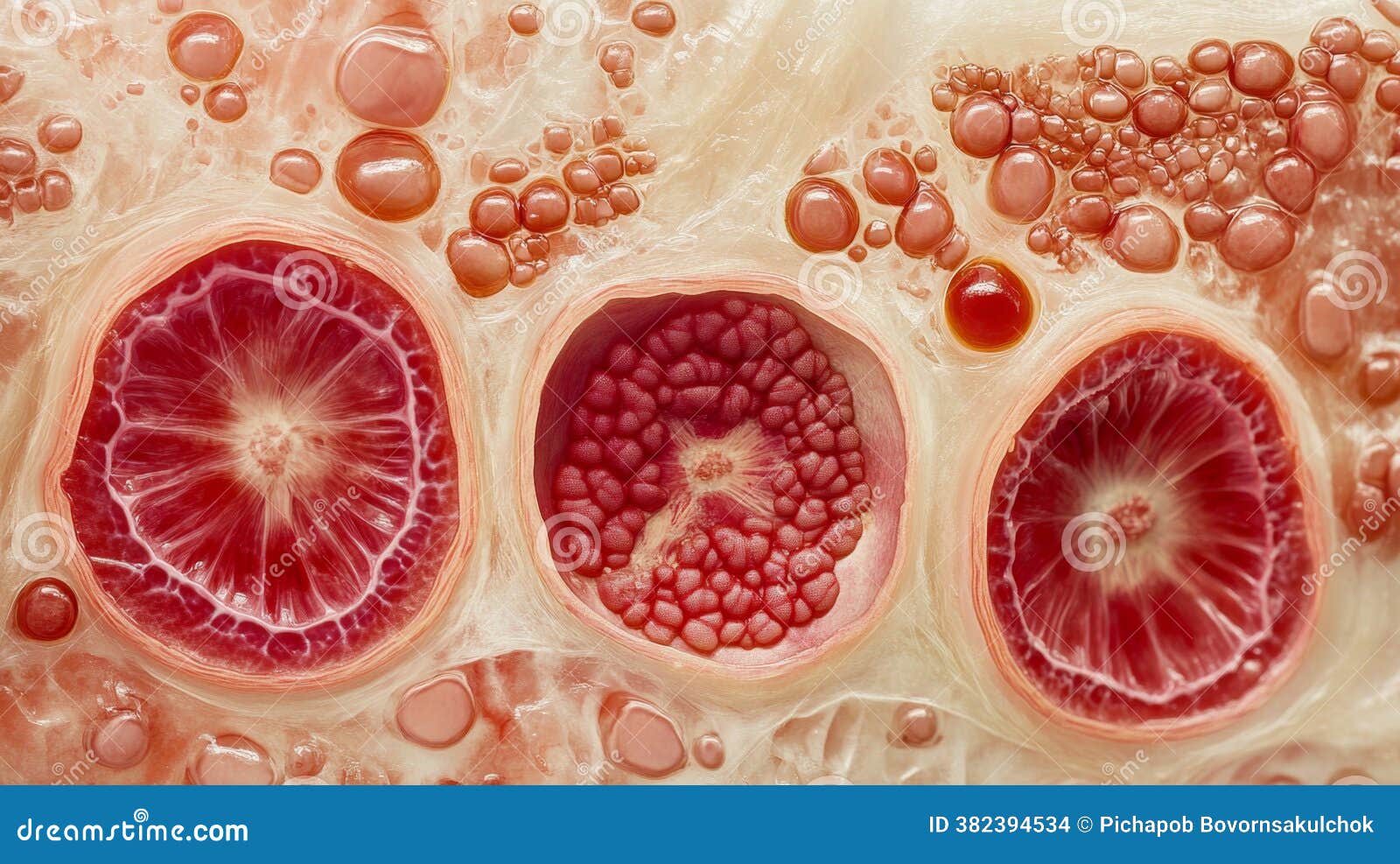 Realistic Cross Section Of Adipocytes Depicting Fat Structures Stock ...