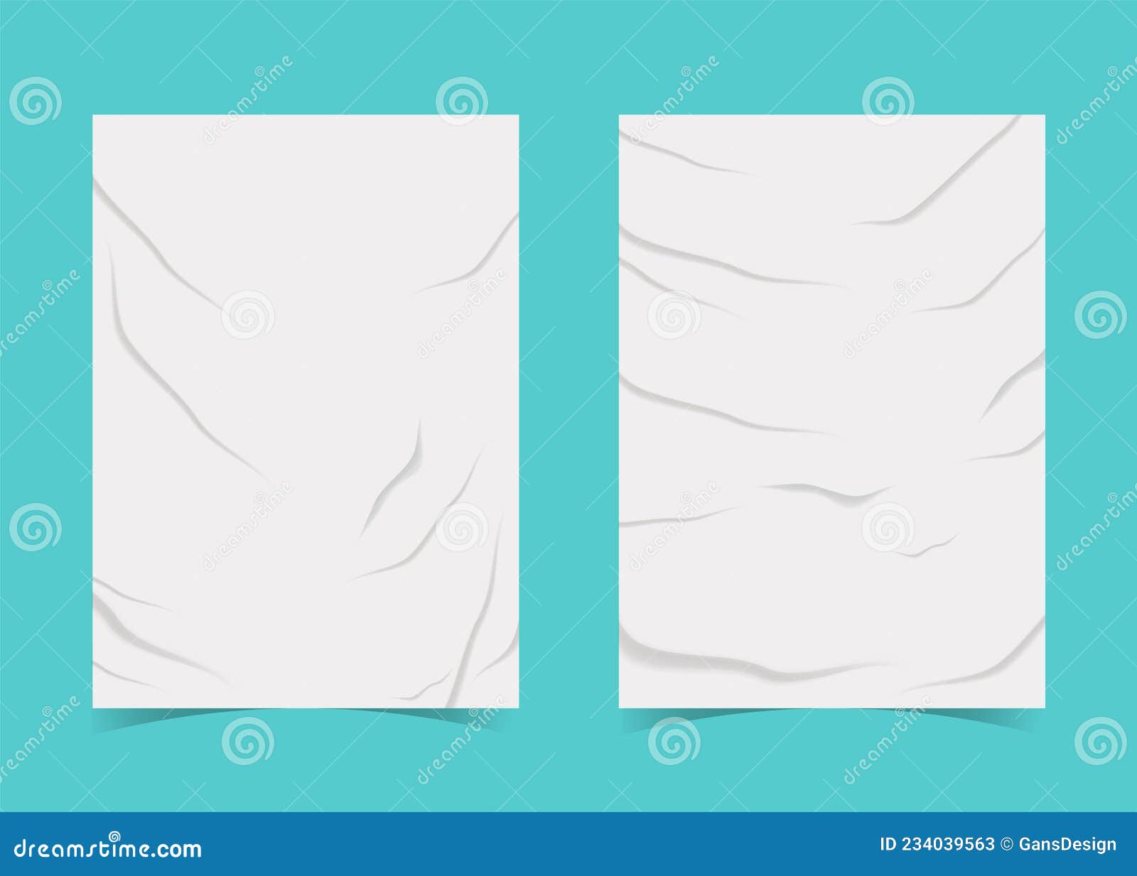 Realistic Crumpled Poster Glued Effect Stock Vector - Illustration of ...