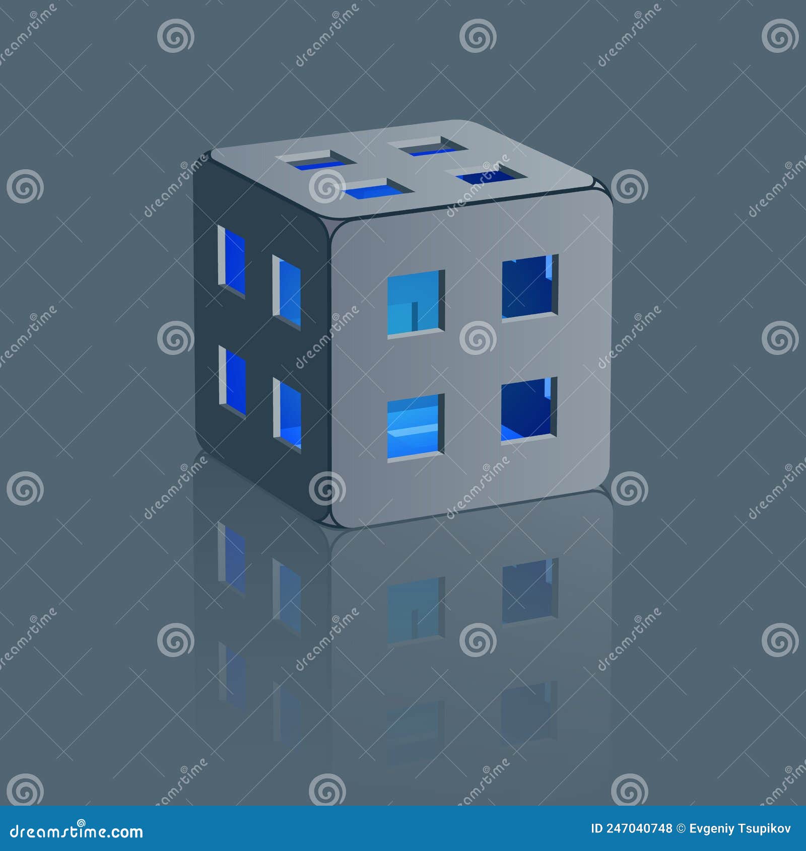 Realistic Ice Cube And Water Splash On Transparent Background. Blue ...