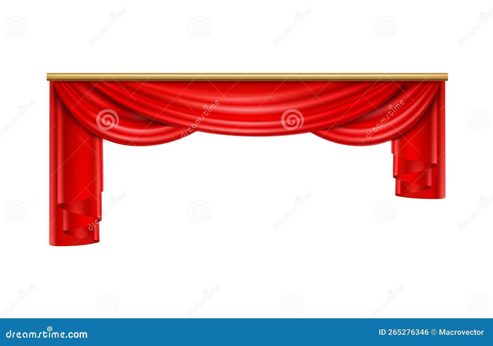 Realistic Red Curtains. Theater Stage Borders, 3D Elegant Backdrop ...