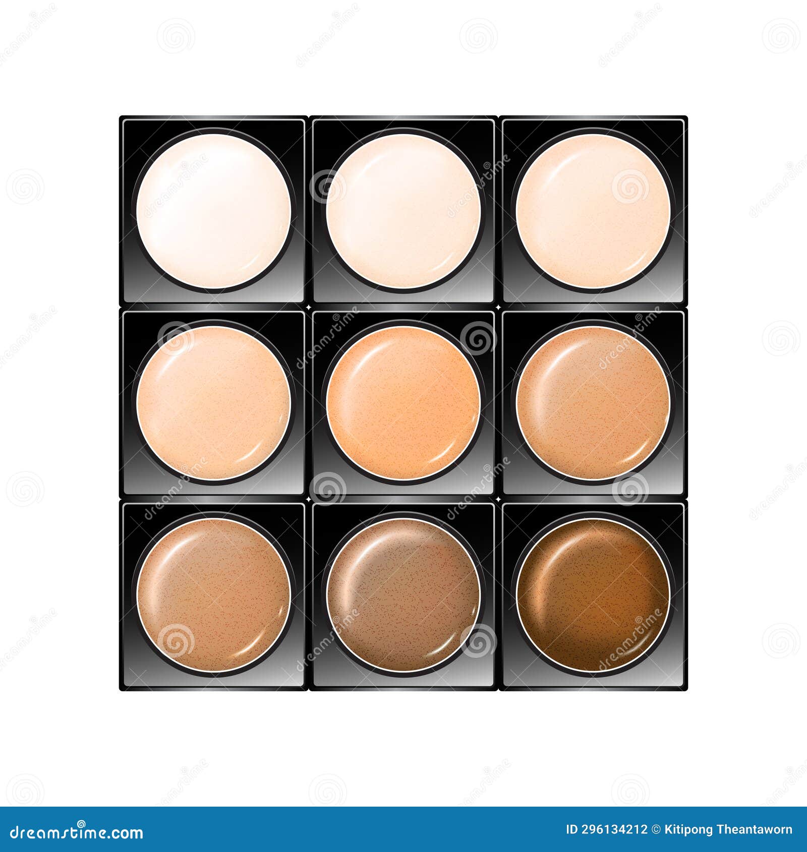 Realistic Cushion Compact Foundation Packaging Template. Vector ...