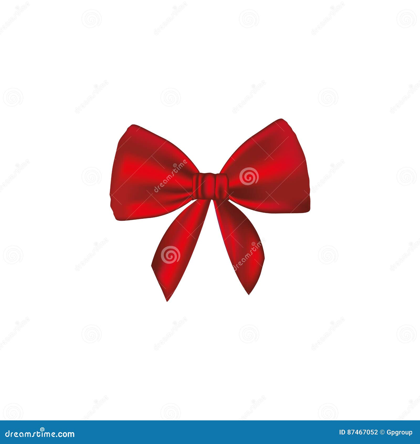 Realistic Cute Red Ribbon with Bow Stock Illustration - Illustration of ...