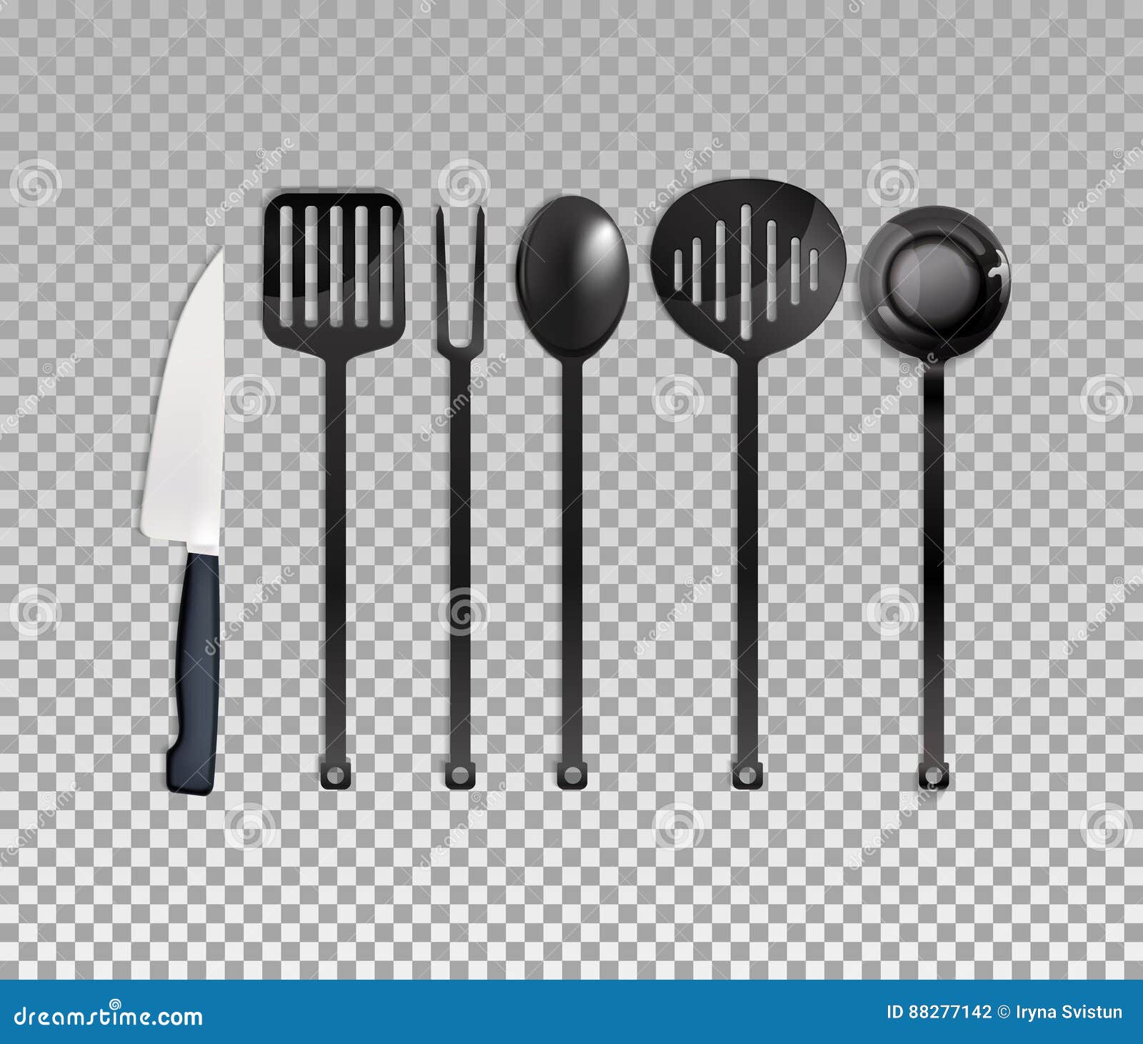 Realistic cutlery set stock vector. Illustration of dinnerware - 88277142