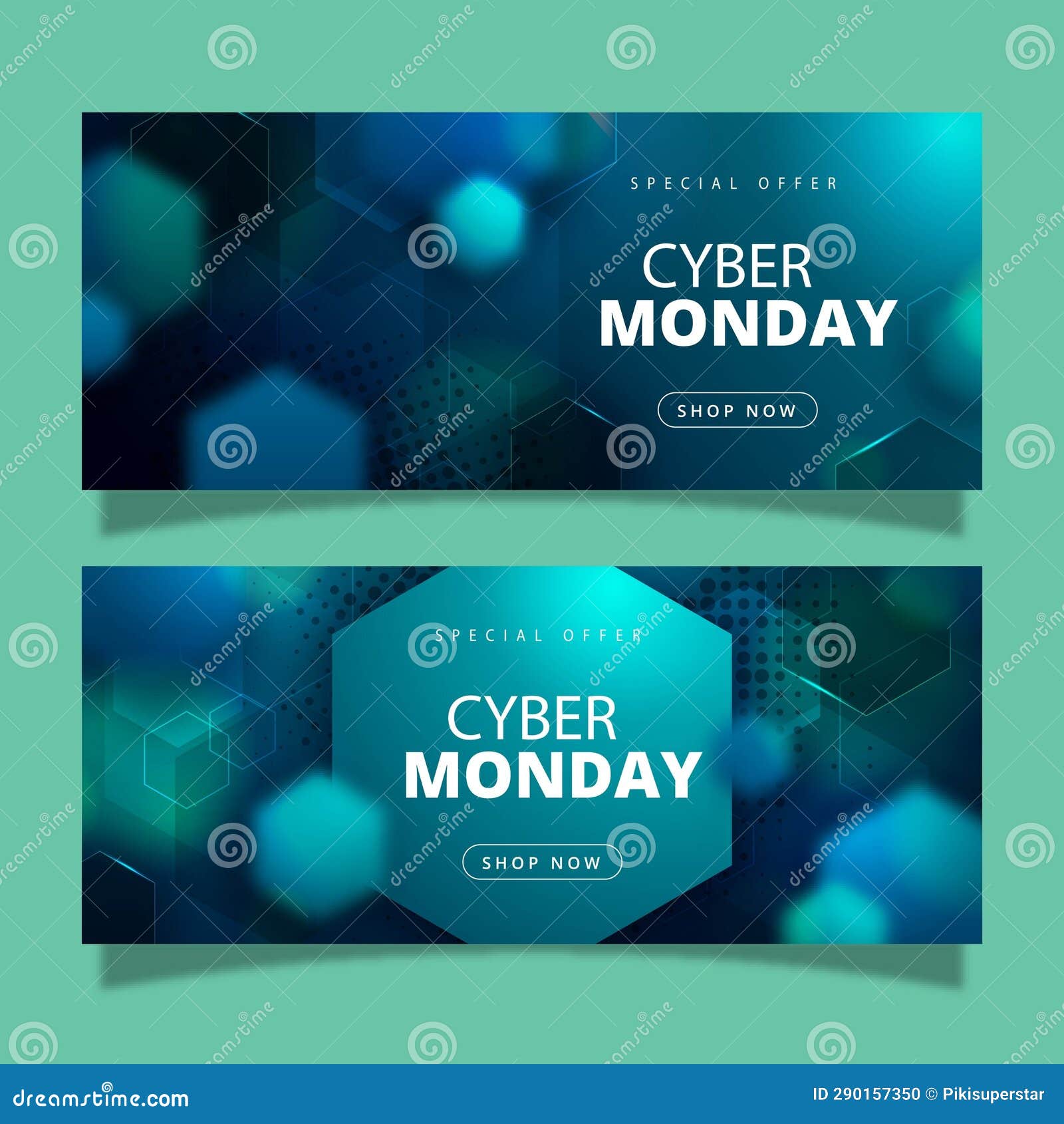 Realistic Cyber Monday Banners Template Vector Design Stock Vector ...