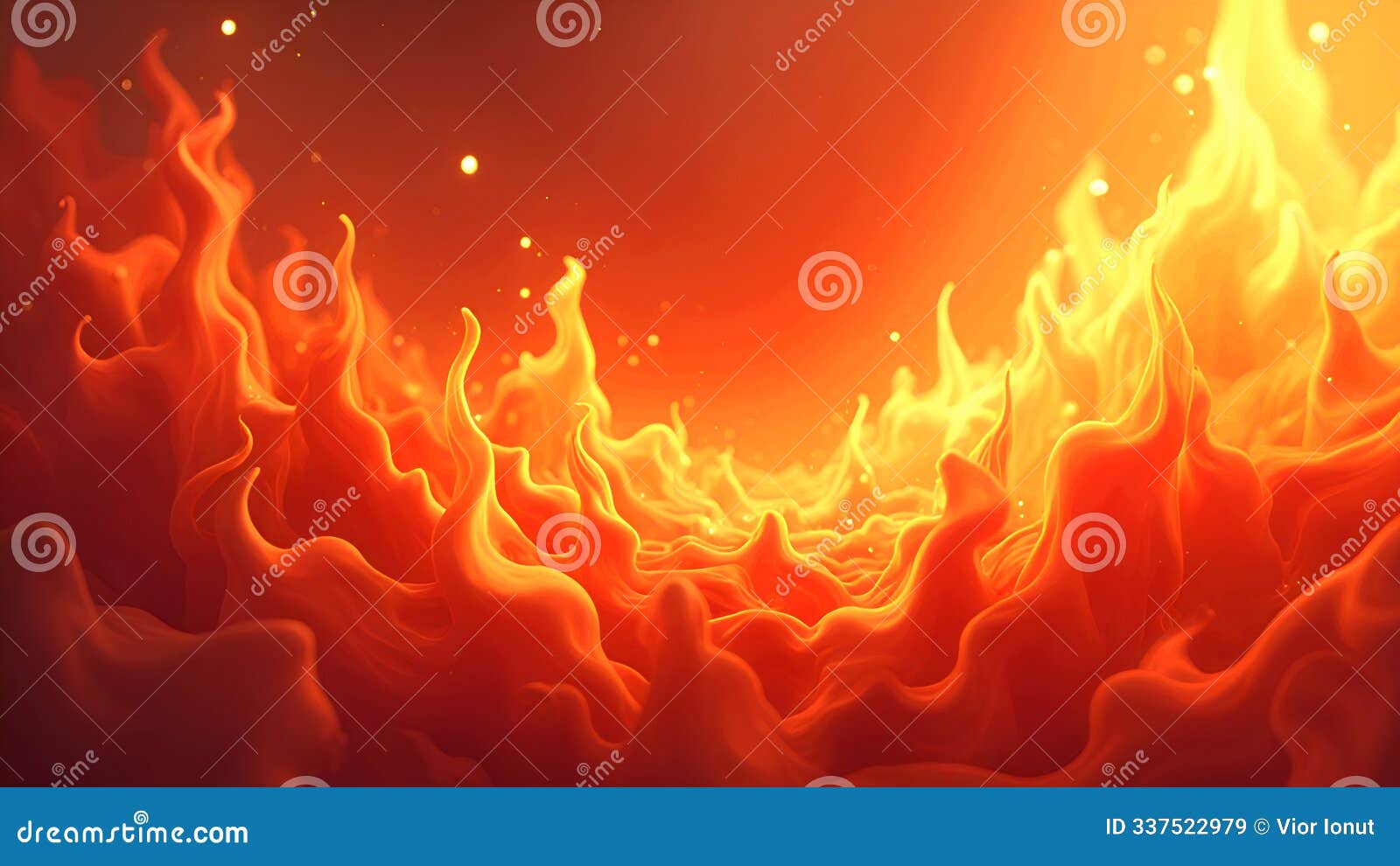 Realistic 3D Abstract Illustration of a Fire Background Stock ...