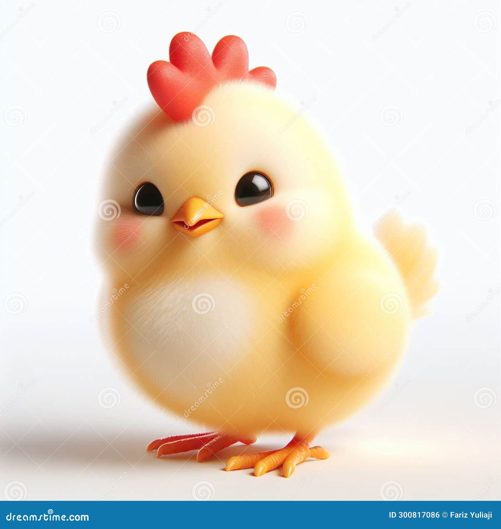 A Realistic 3D Animation Cute Chick with White Background Stock ...