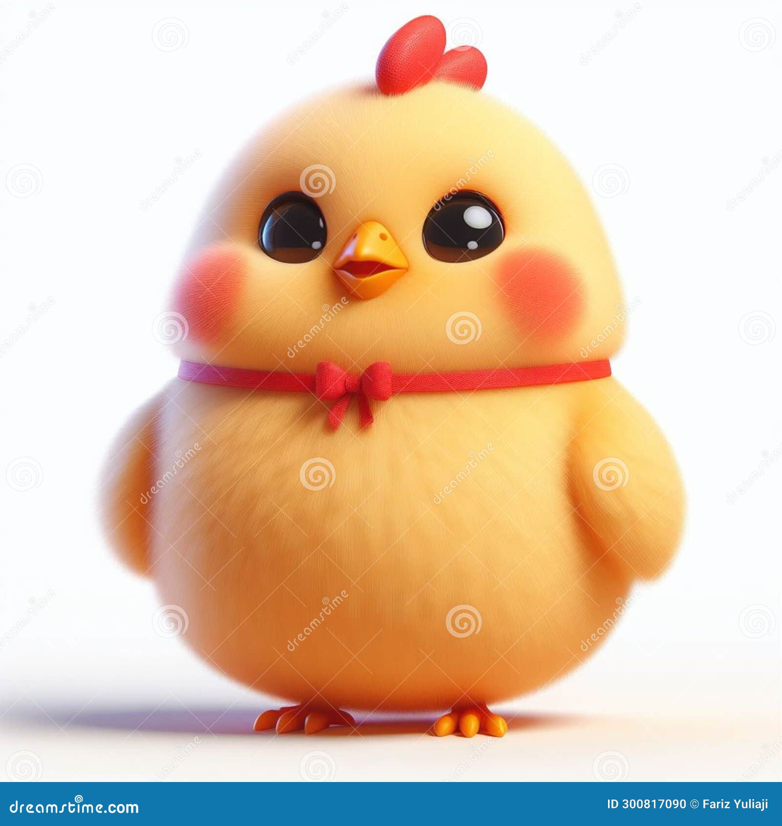 A Realistic 3D Animation Cute Chick with White Background Stock ...