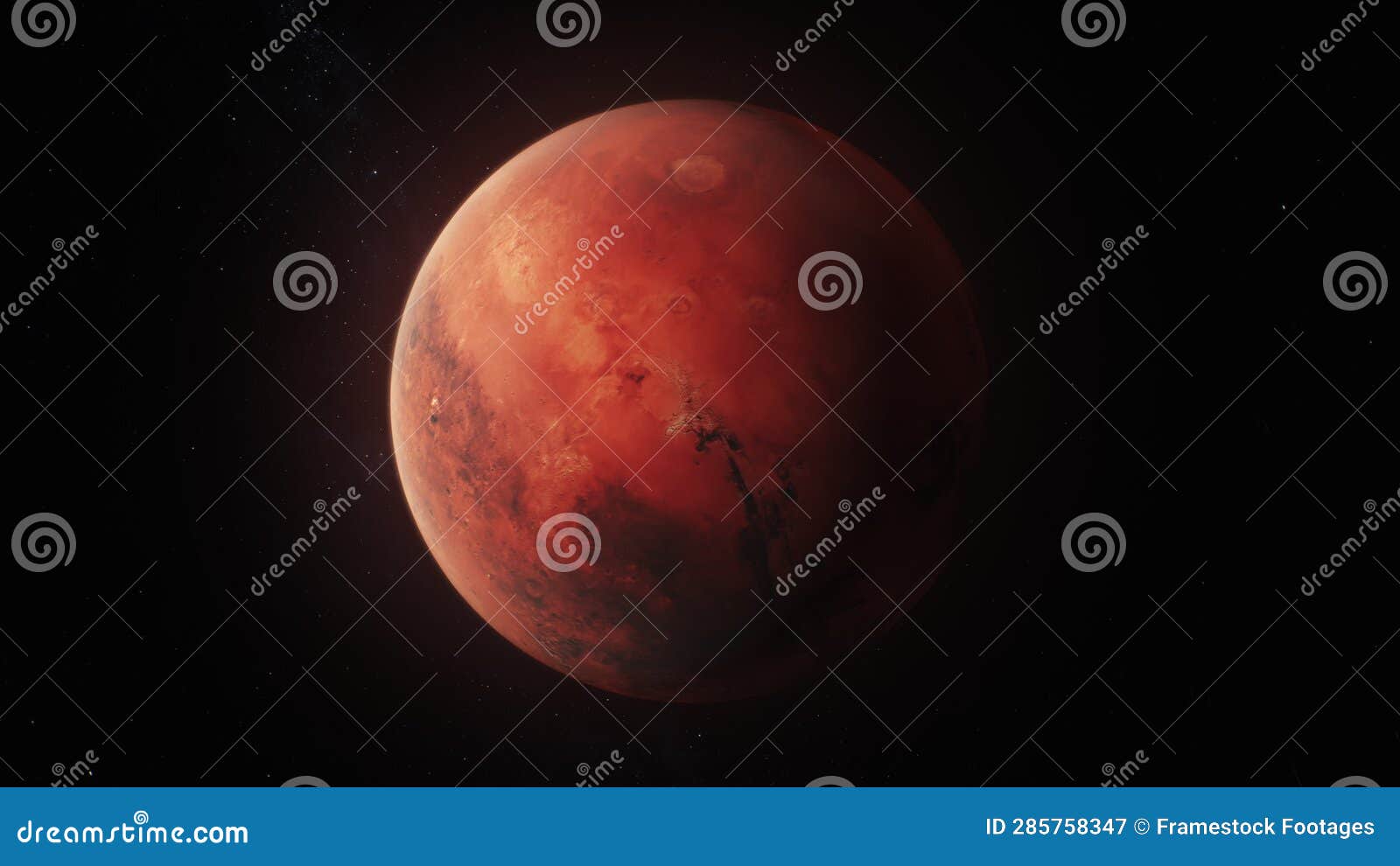 Realistic 3D Animation of Mars Rotating in Outer Space Stock Video ...