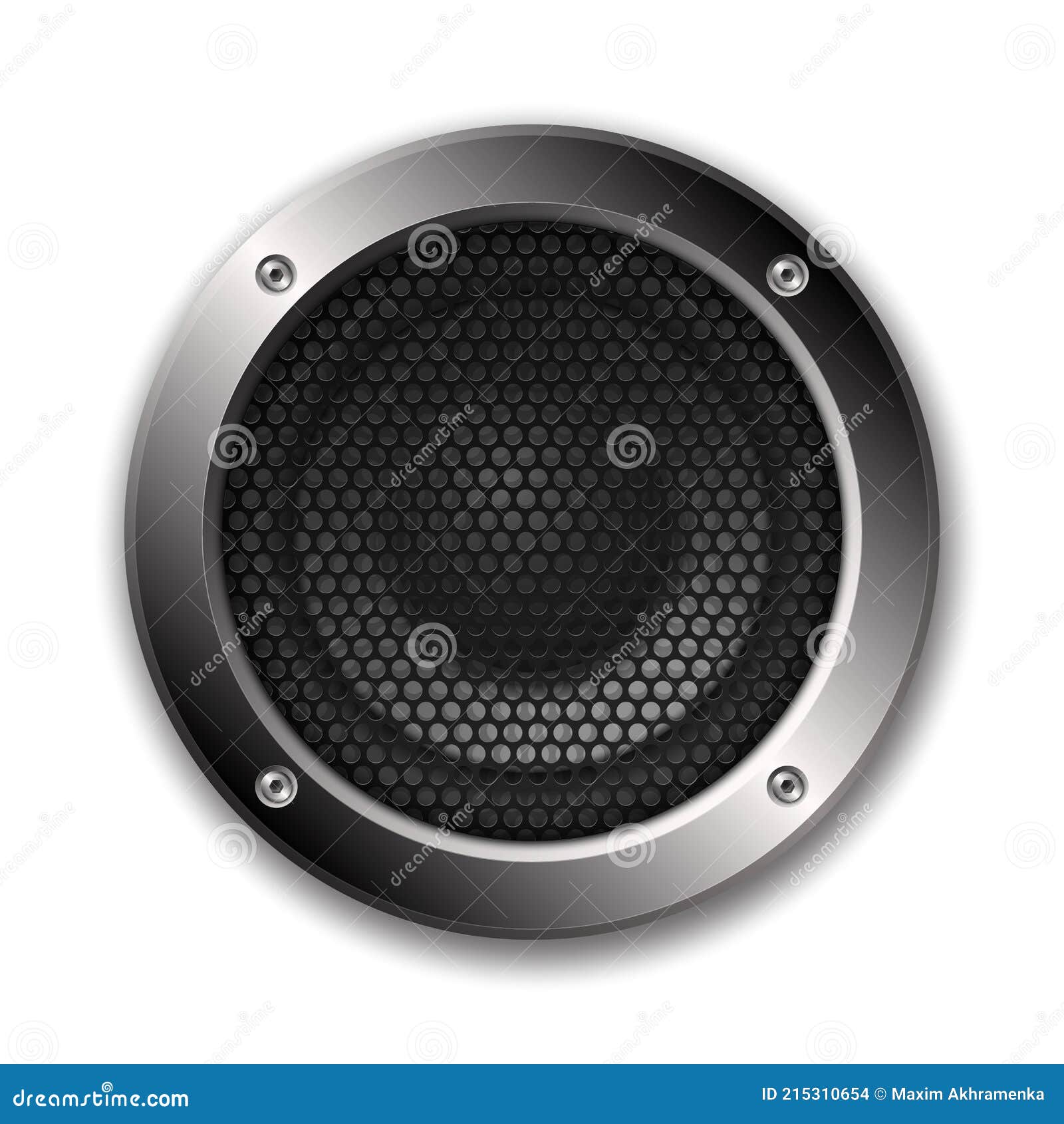 Realistic 3d Audio Speaker Icon with Mesh. Stock Vector - Illustration ...