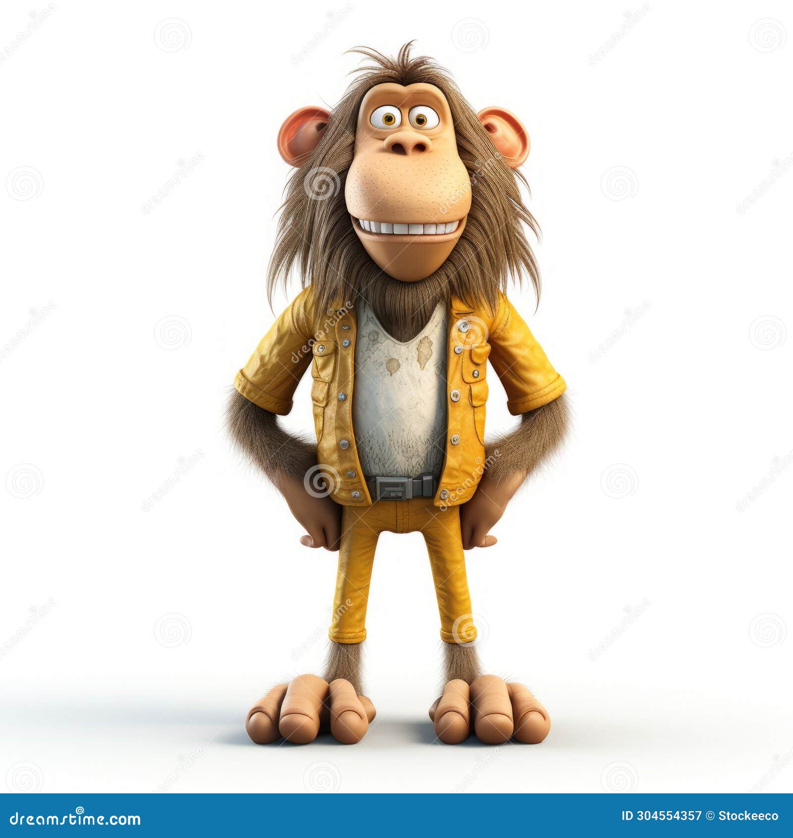 Realistic 3d Baboon Cartoon Character for Comics Animation Stock ...