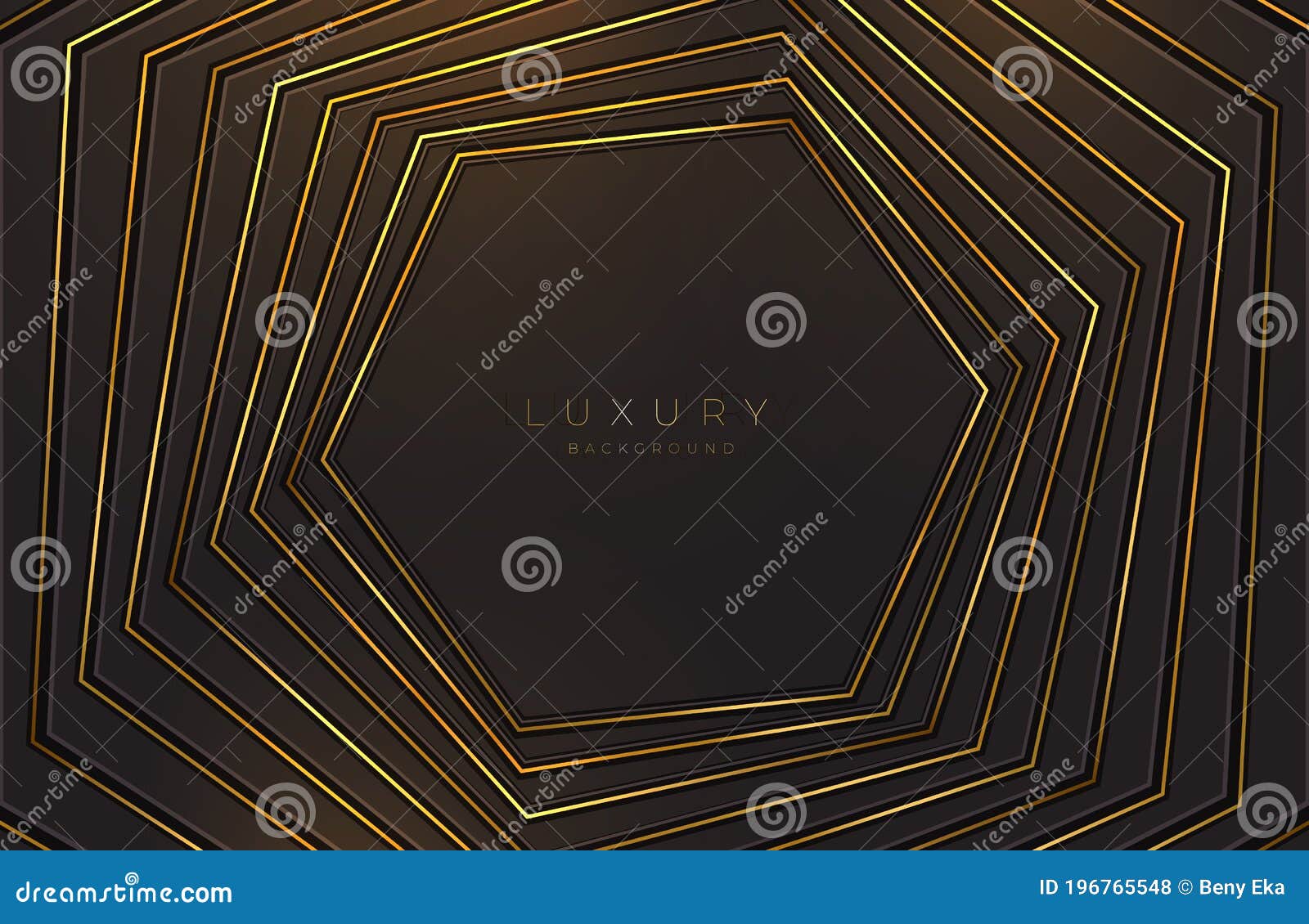 Realistic 3d Background with Shiny Gold Geometric Shape. Vector Golden ...