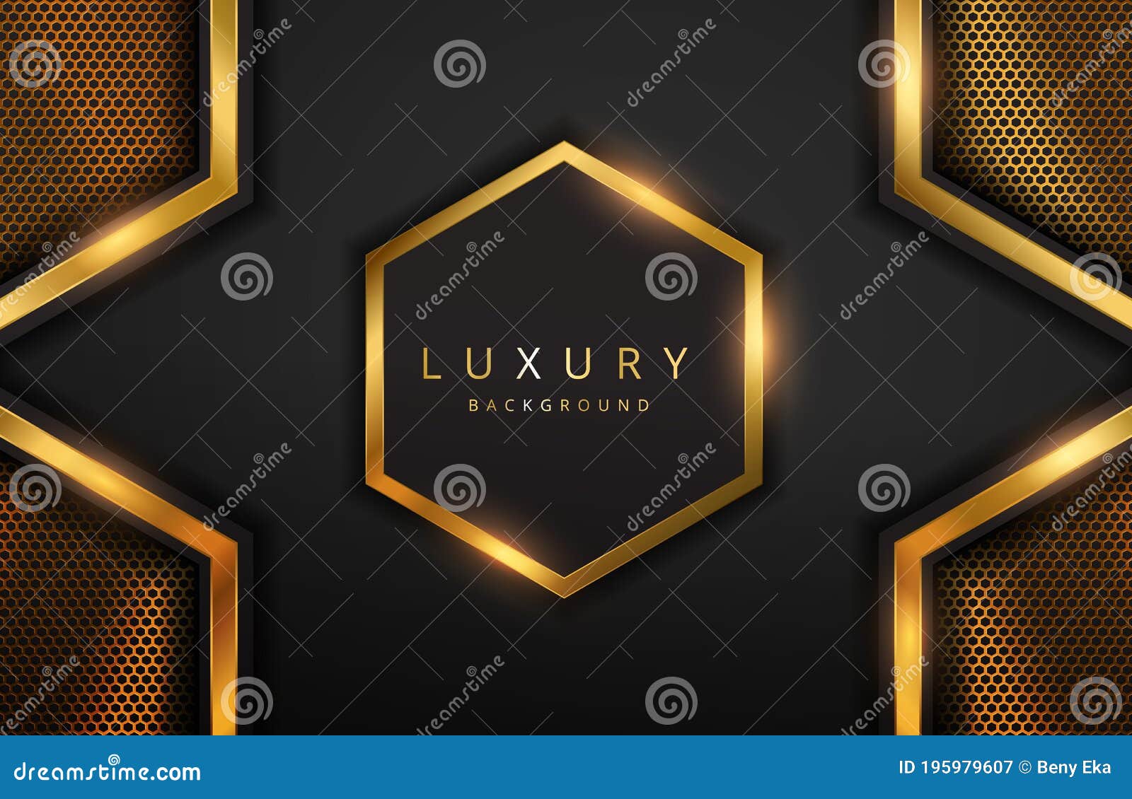 Realistic 3d Background with Shiny Gold Geometric Shape. Vector Golden ...