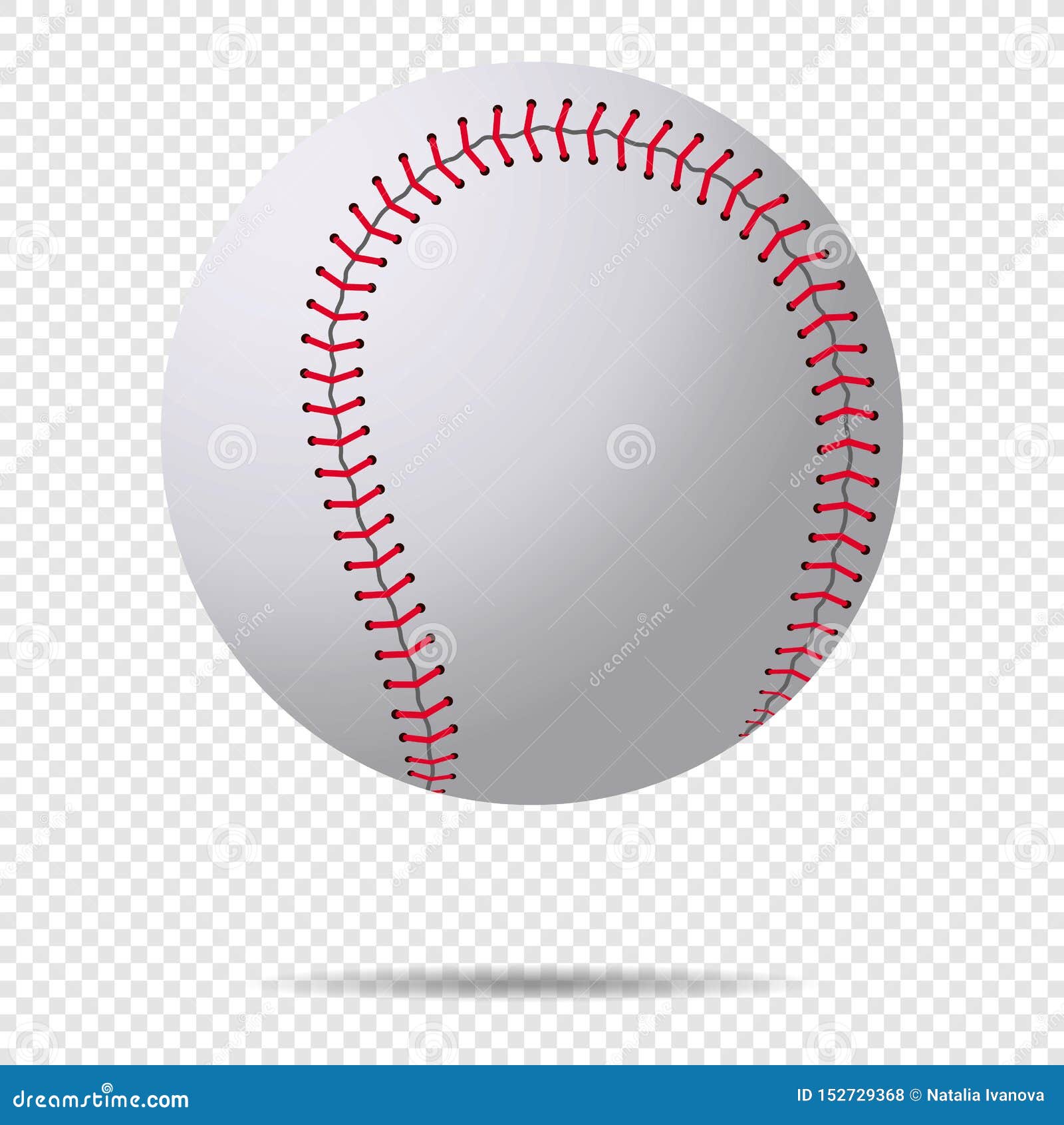 Realistic 3d Baseball Ball with Red Stitches. Stock Vector ...