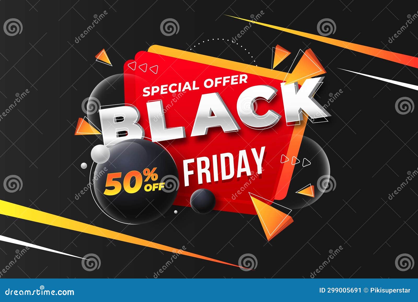 Realistic 3d Black Friday Background Design Illustration Stock Vector ...