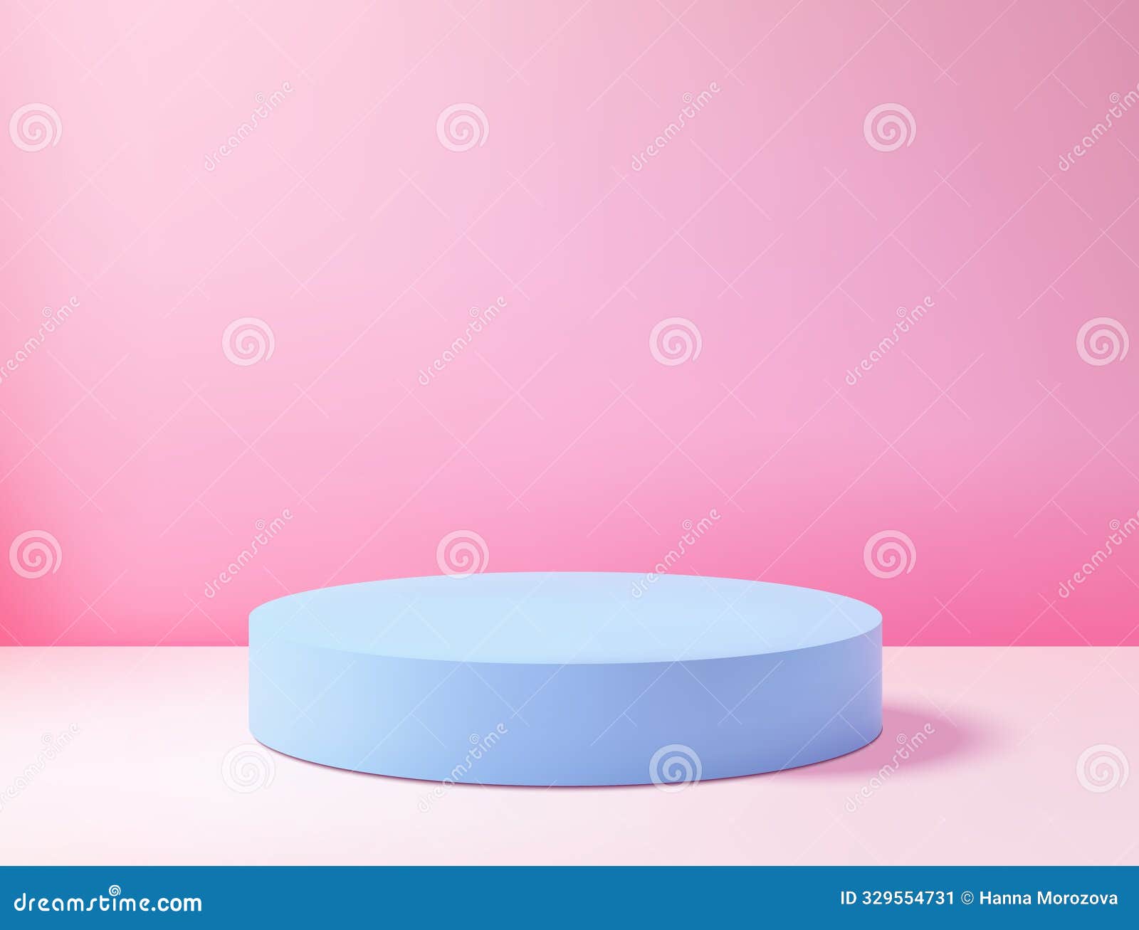 Realistic 3D Blue Circle Platform Podium or Pedestal on Pink Background ...