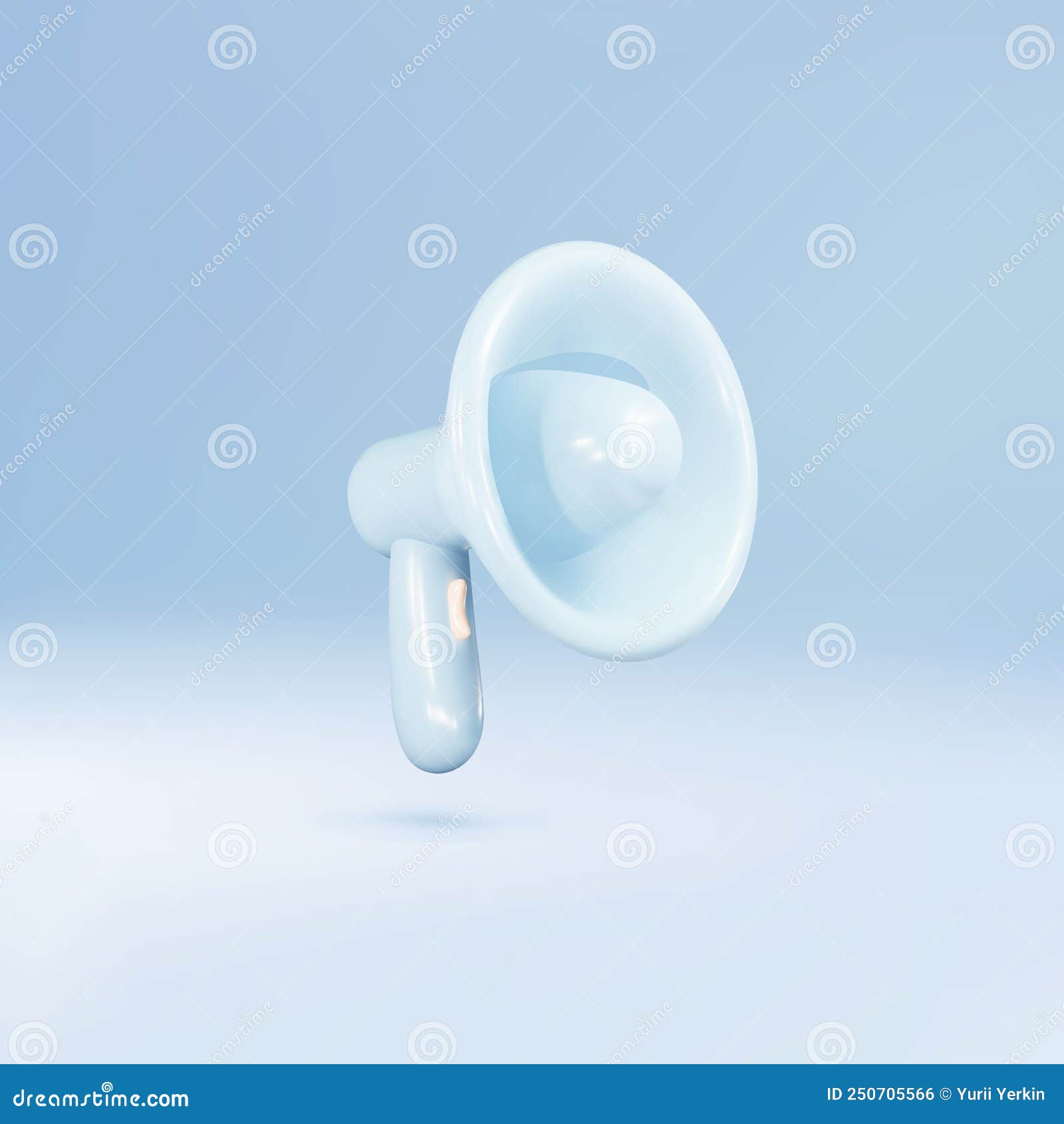 Realistic 3d Blue Megaphone, Loudspeaker on a Blue Background. Vector ...