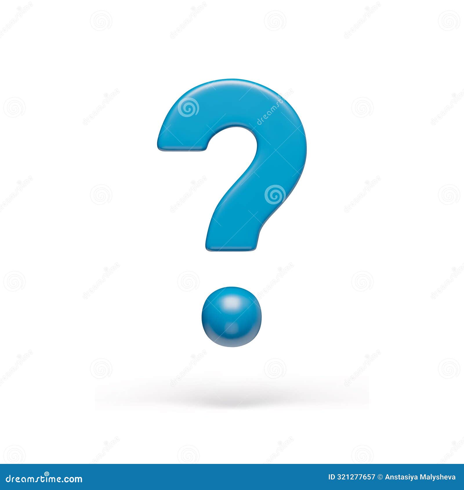 Realistic 3d Blue Question Mark Isolated on White Stock Vector ...
