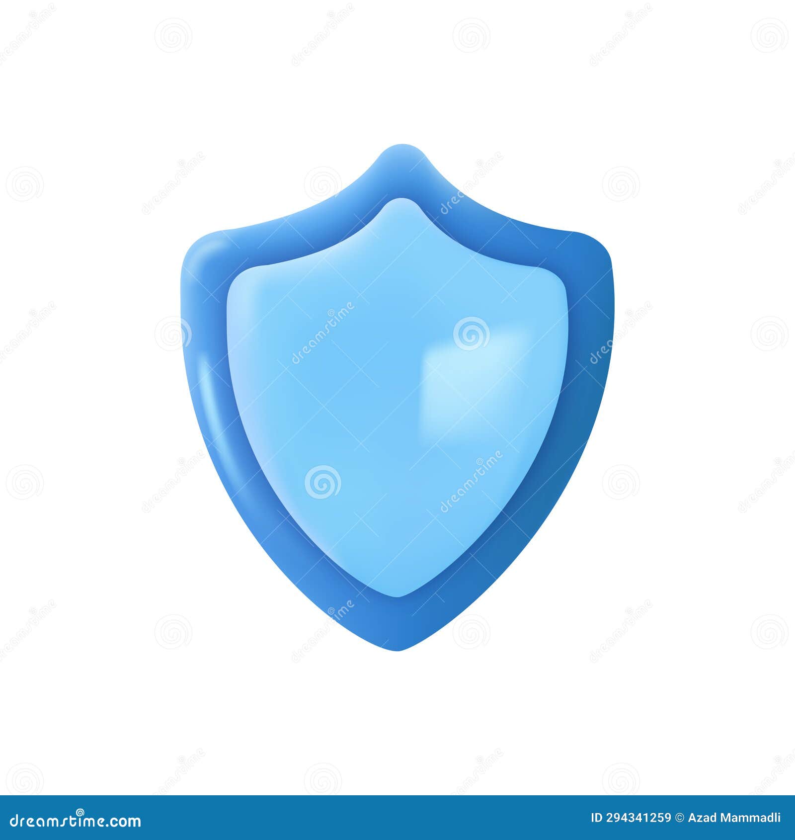 Realistic 3d Blue Security Shield. Vector Stock Vector - Illustration ...
