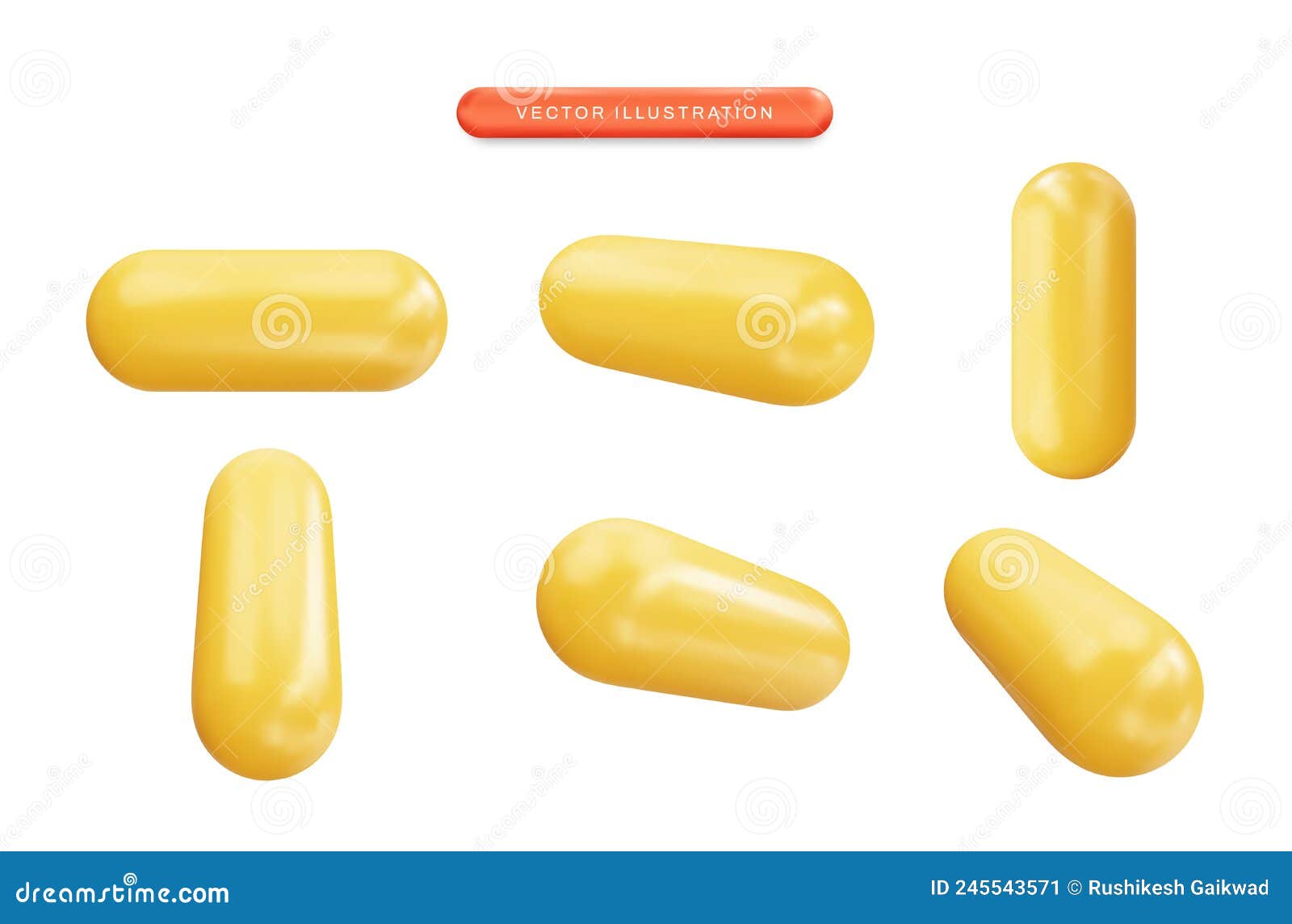 Realistic 3d Capsule Shape Vector Illustration Stock Vector ...