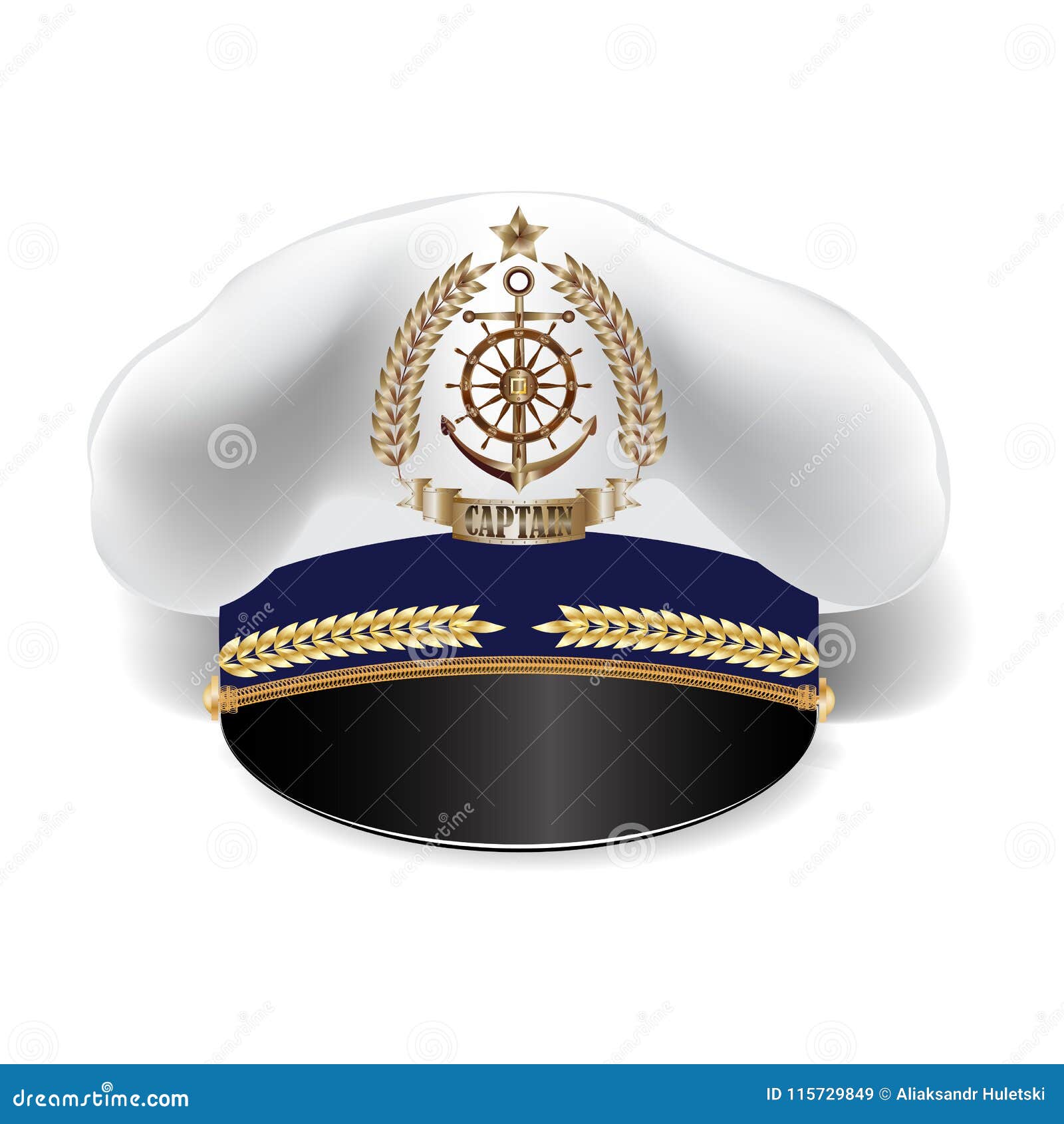 Ship_captain_cap stock vector. Illustration of badge - 115729849