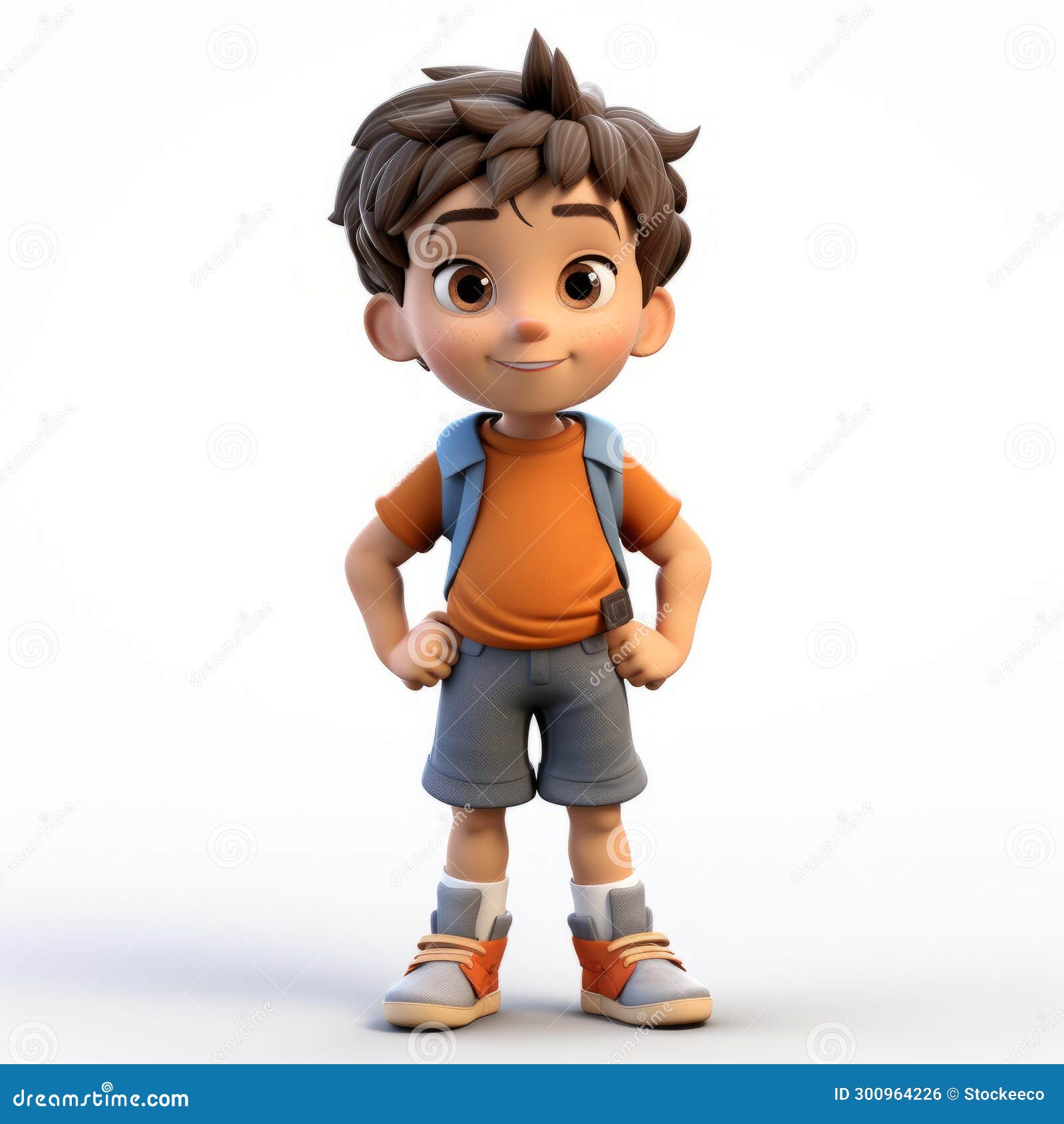 Realistic 3d Cartoon Boy with Backpack - Hyper-detailed Renderings ...
