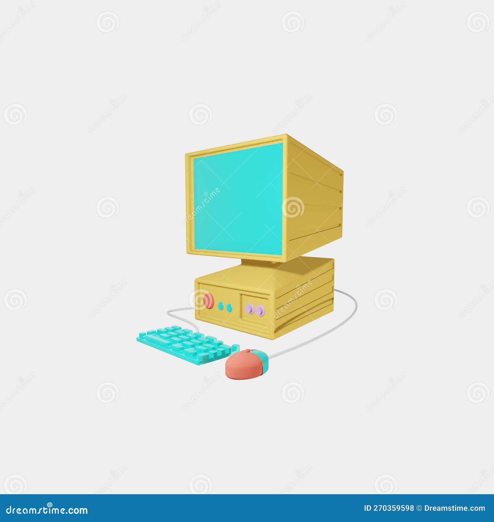 Classic Computer Object 3d Illustration Stock Illustration ...