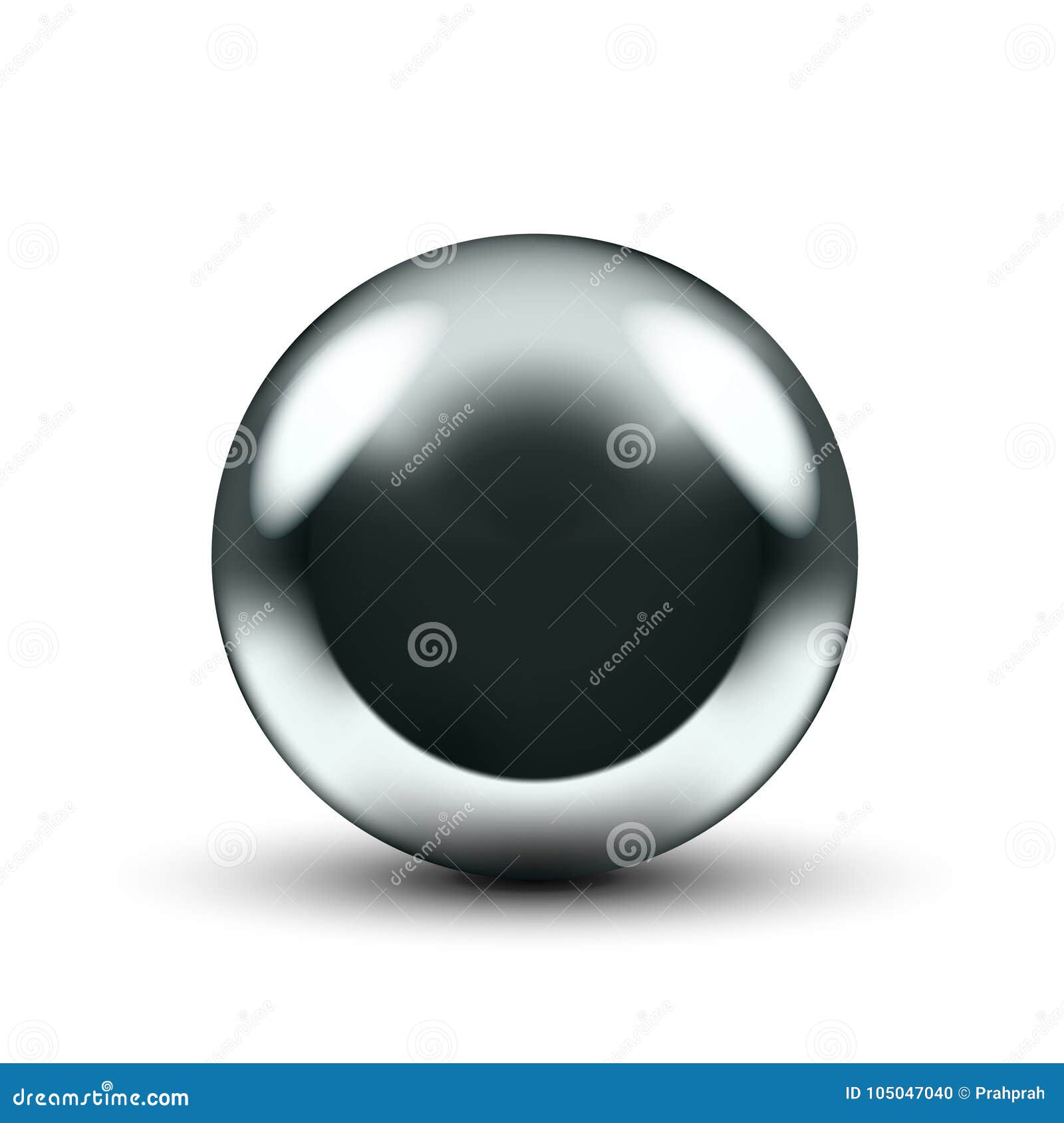 Realistic 3D Chrome Ball on White Background Stock Vector ...