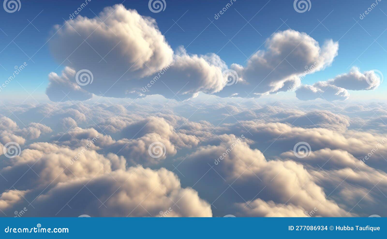 Realistic 3d Clouds with Blue Sky Background, Generative Ai Stock Photo ...