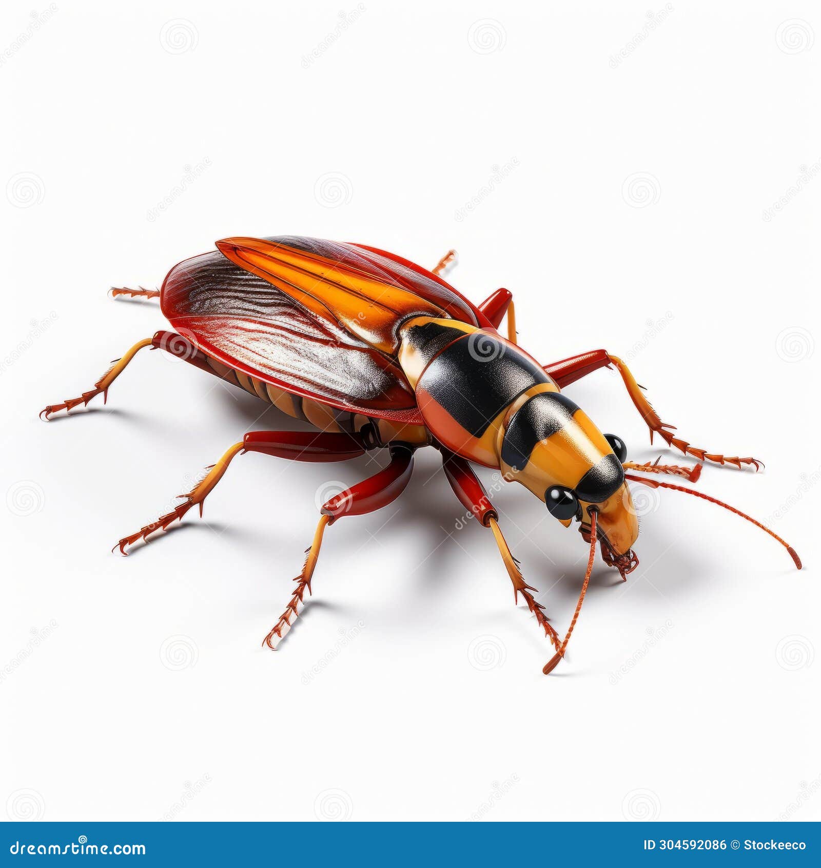 Realistic 3d Cockroach on White Isolated Background Stock Illustration ...