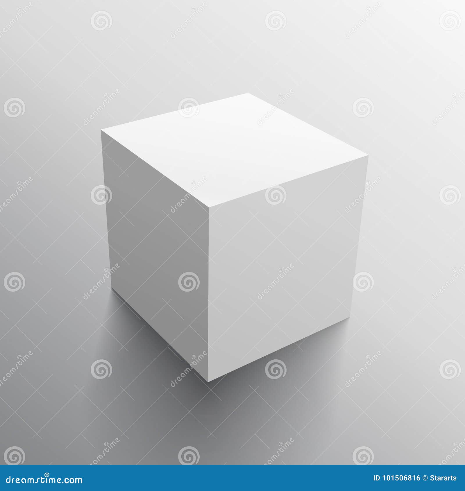 Realistic 3d Cube Box Design Template Stock Vector - Illustration of ...