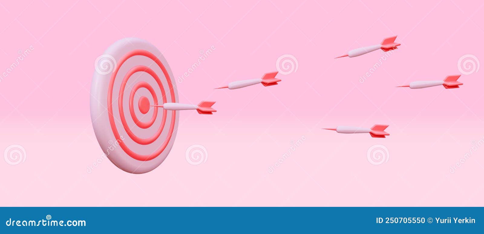 Realistic 3d Design Red Target and Arrows. Vector Illustration Stock ...