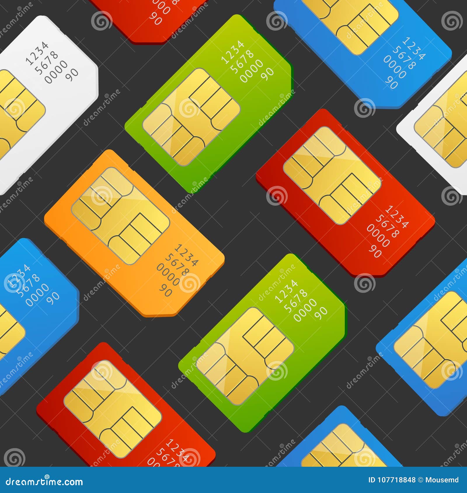 Sim Card Seamless Pattern Background. Vector Stock Vector ...