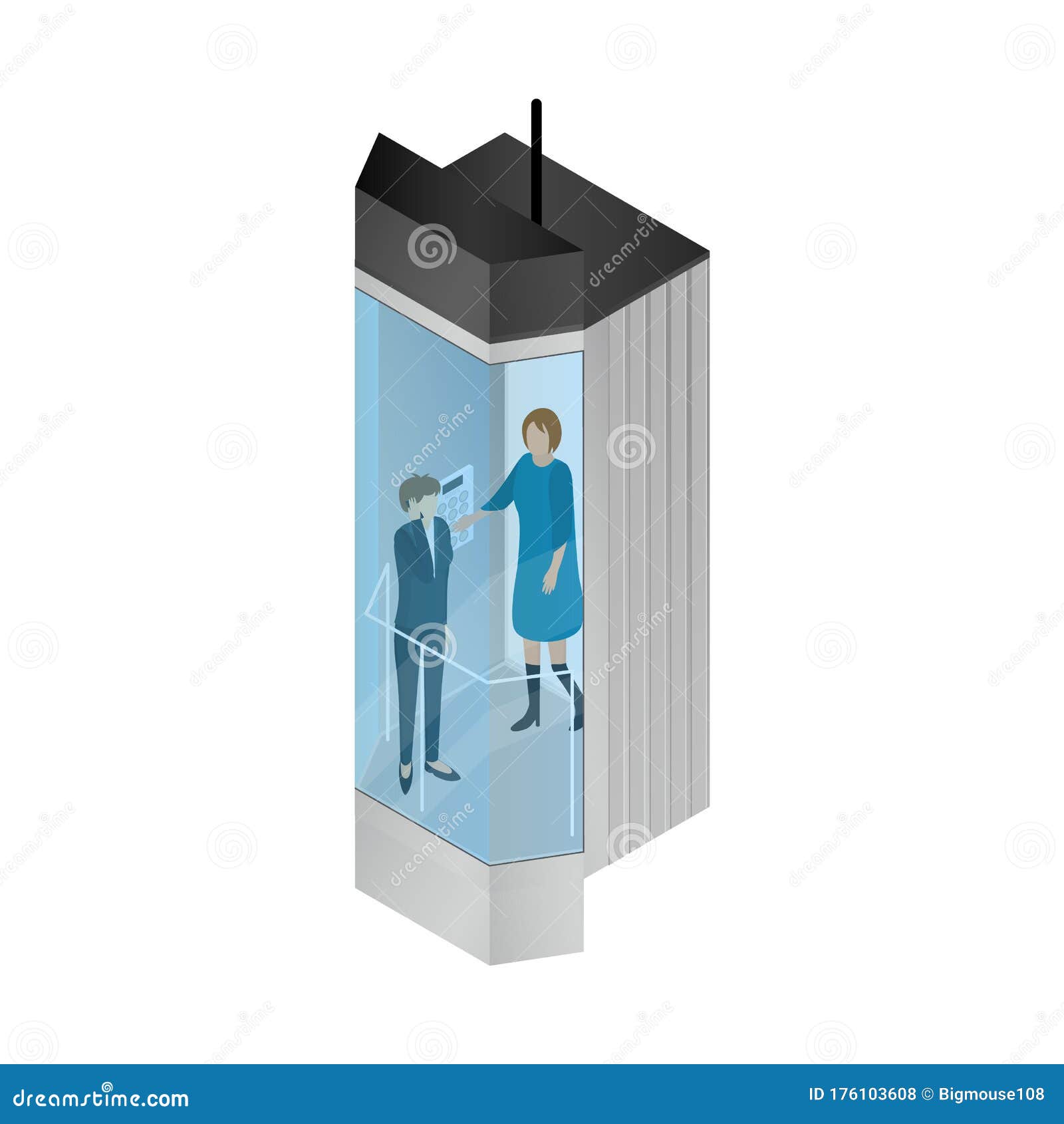 Realistic 3d Detailed Elevator or Lift with People Inside. Vector Stock ...