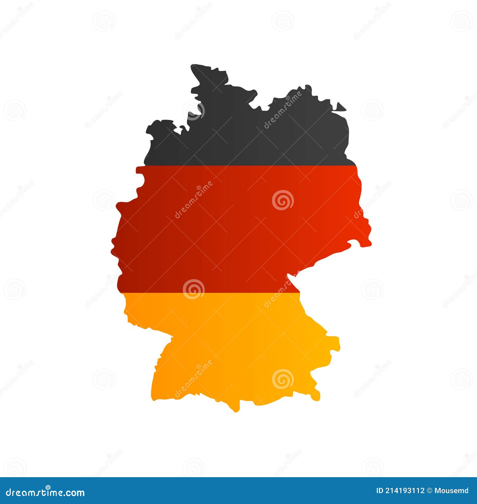 Realistic 3d Detailed Germany Flag on a Map Shape. Vector Stock Vector ...