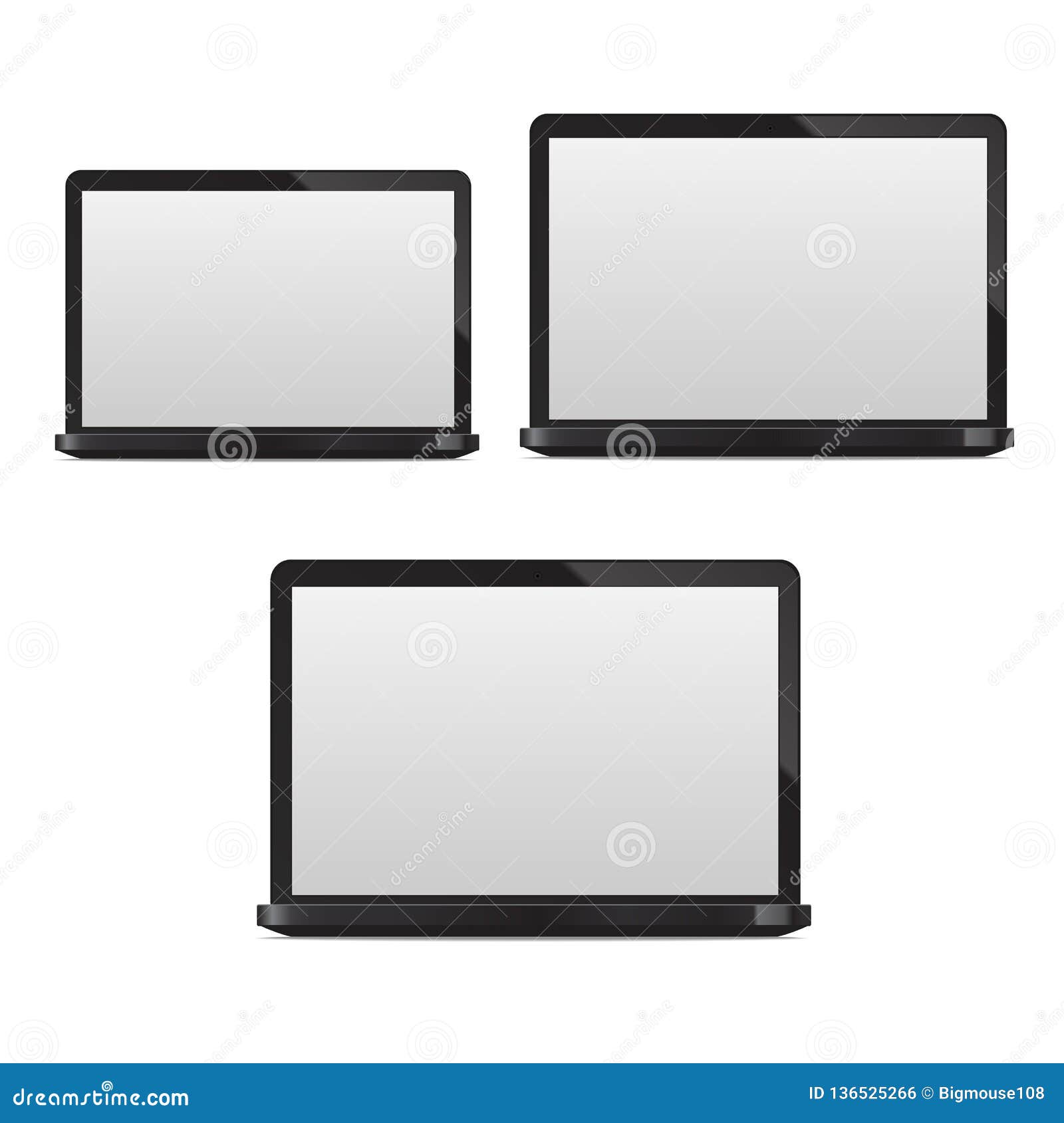 Realistic 3d Detailed Laptop Computer PC Set. Vector Stock Vector ...